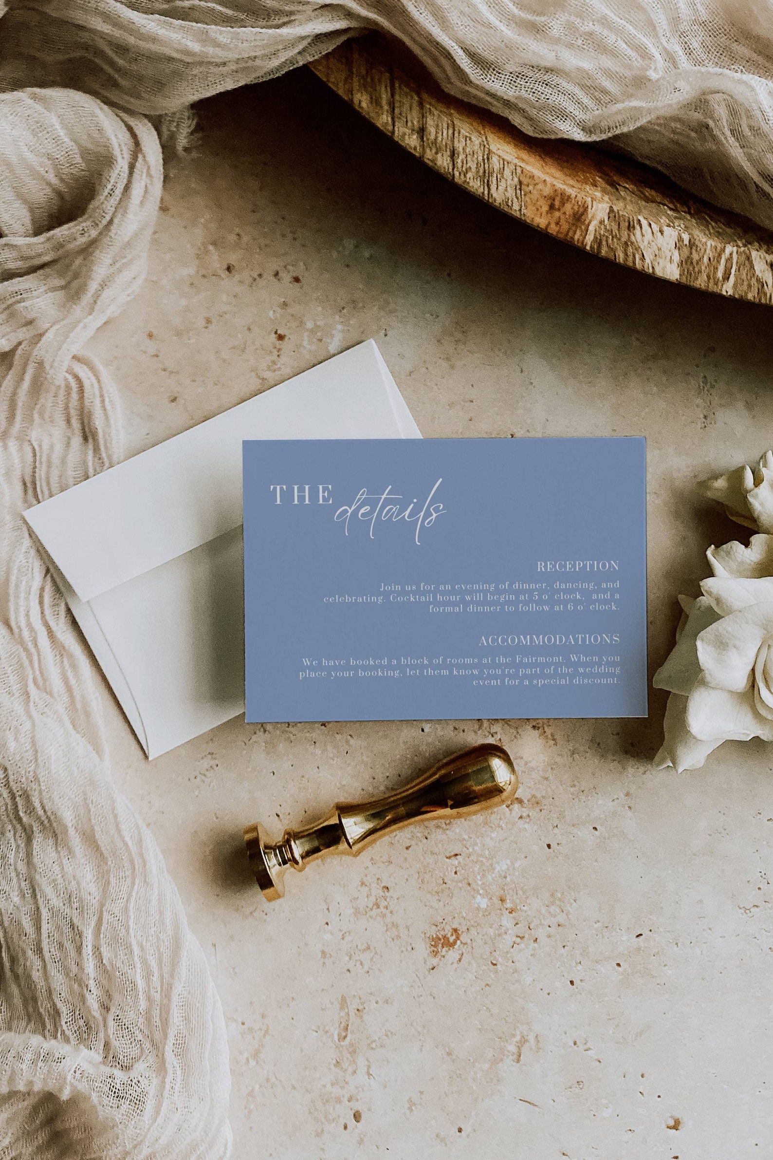 Dusty Blue Wedding Set With Qr Code, Light French Blue Invitation Suite ...