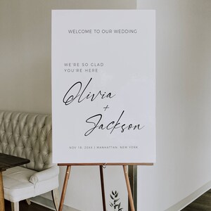 Minimal Calligraphy Welcome Sign Template, Modern Wedding Welcome Sign ...