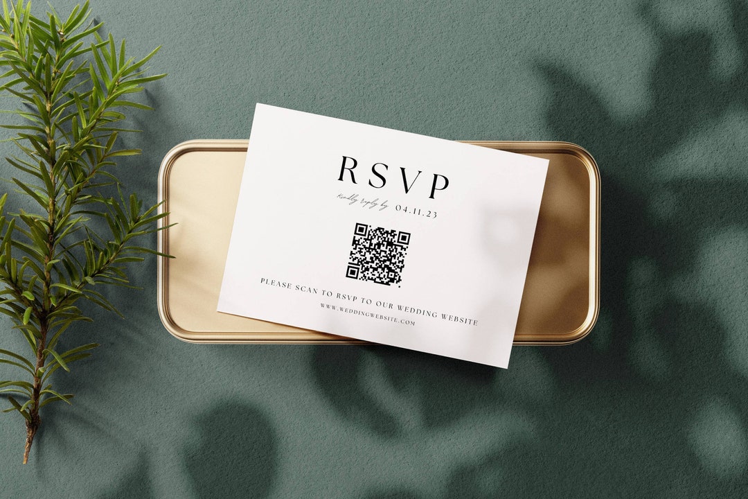 QR Code Wedding Invitation RSVP Template Modern Wedding Rsvp - Etsy