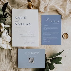 French Blue Reception Table Sign Bundle, Light Blue Wedding Stationery ...