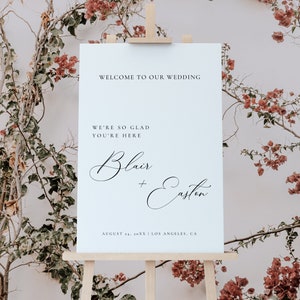 Were so Glad Youre Here Welcome Sign Wedding, Script Wedding Welcome ...