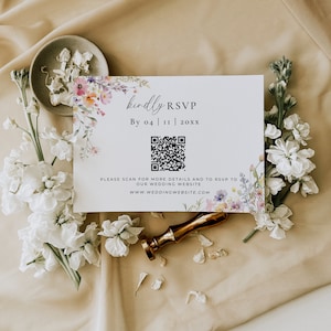 Watercolor Wildflower Border Wedding Invitation, Whimsical Floral ...