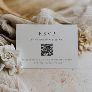 Minimal Wedding Invitation Bundle Qr Code, Wedding Invitation Suite ...