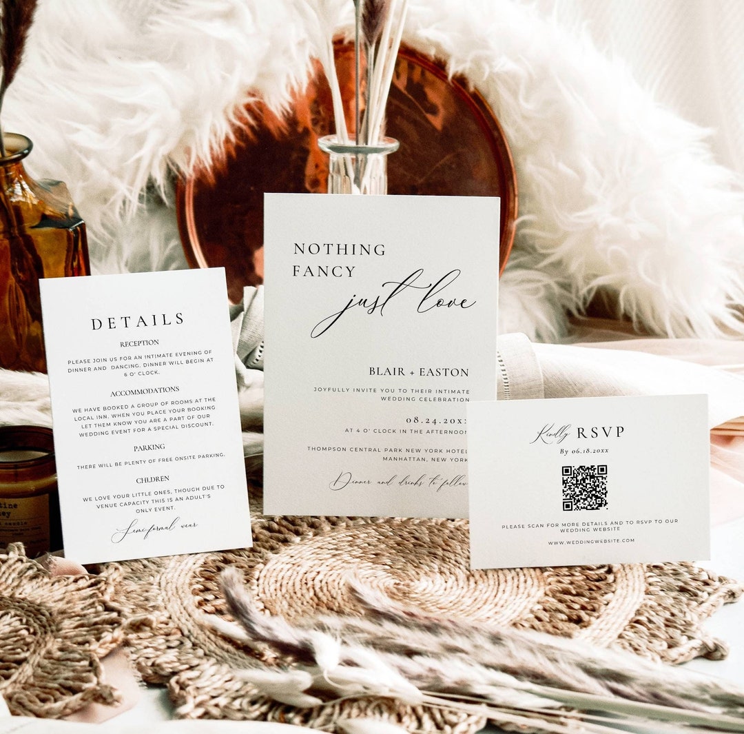 Nothing Fancy Just Love Wedding Suite, Elegant Intimate Reception ...