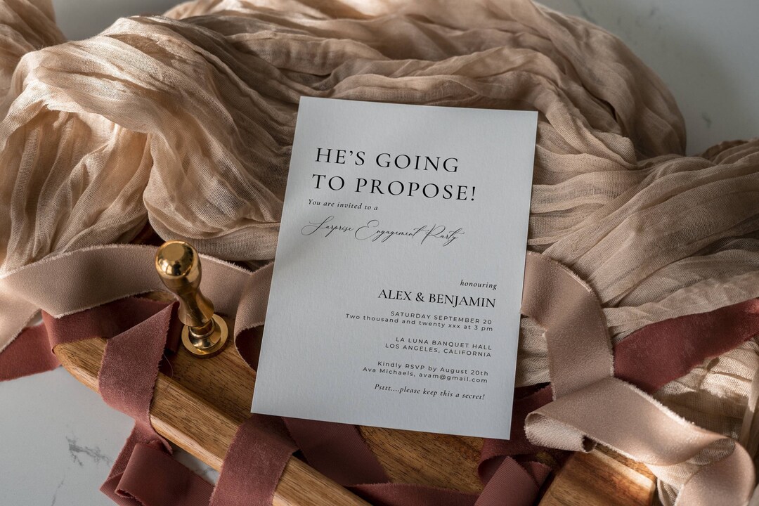 Surprise Engagement Invitation, Surprise Proposal Invitation Template ...