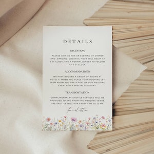 Watercolor Wildflower Border Wedding Invitation, Whimsical Floral ...