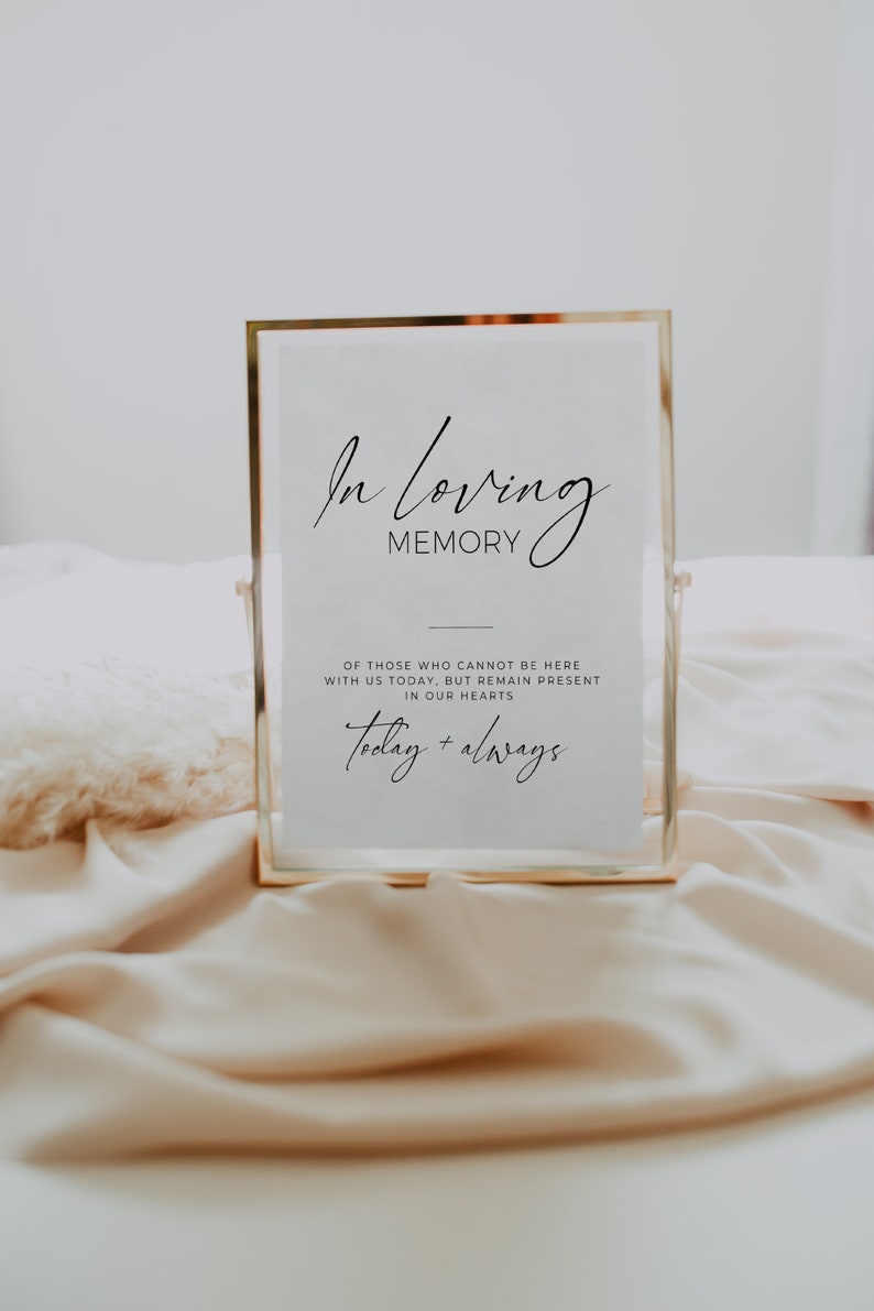 Calligraphy in Loving Memory Sign, Minimal Memorial Sign Template ...