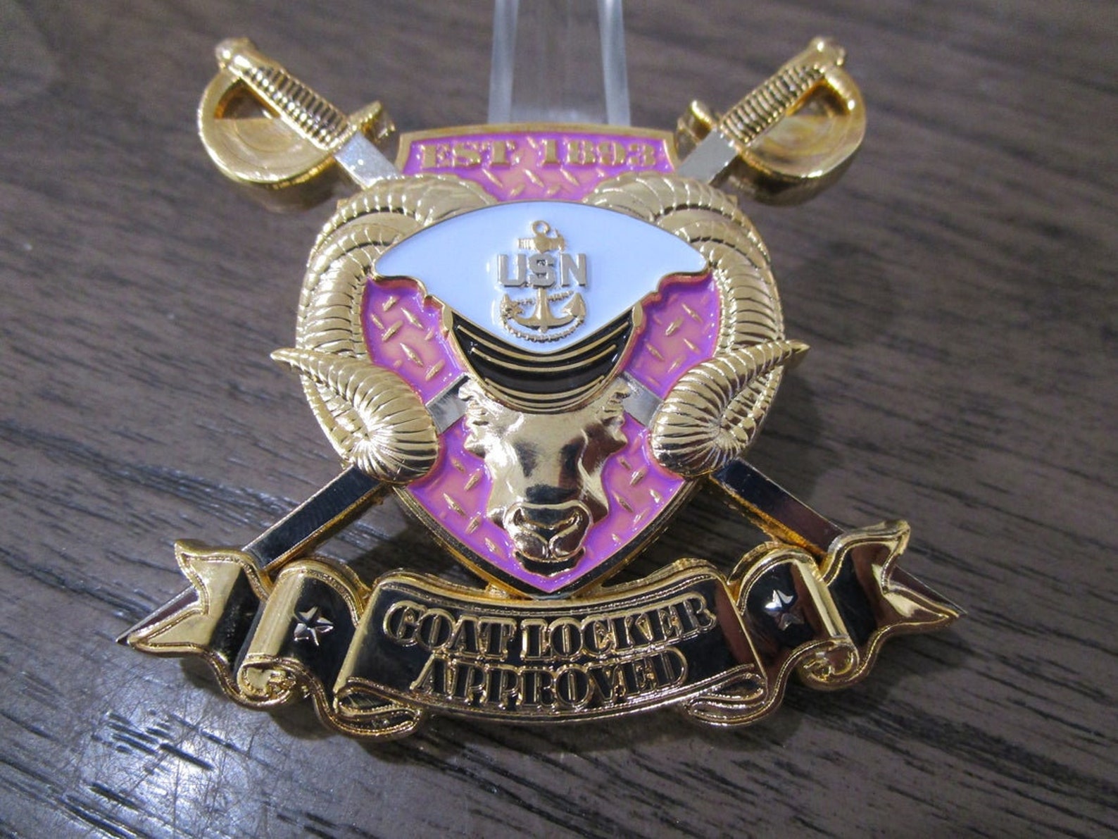 USN Navy Chief Goat Locker Approved Deckplate Certified Pink CPO ...
