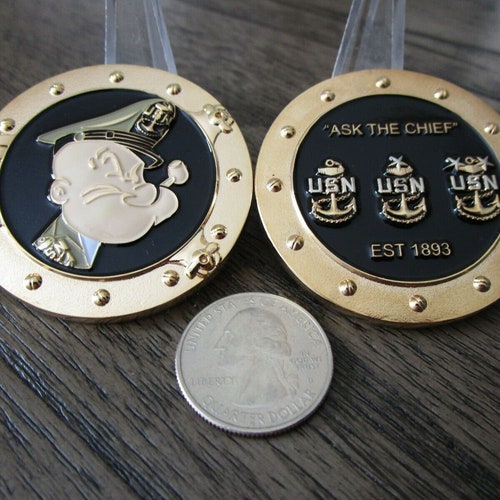 US Navy Chief Petty Officer Blue Print Challenge Coin CPO SCPO - Etsy