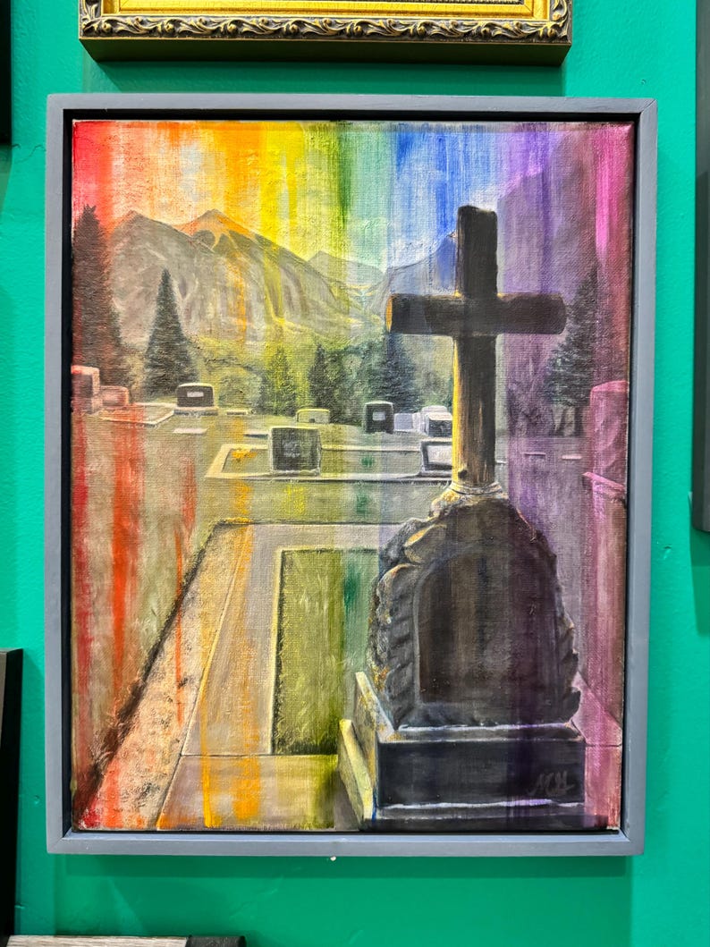 Telluride Cemetery Rainbow Oil Painting, by Marissa Gudal - Etsy