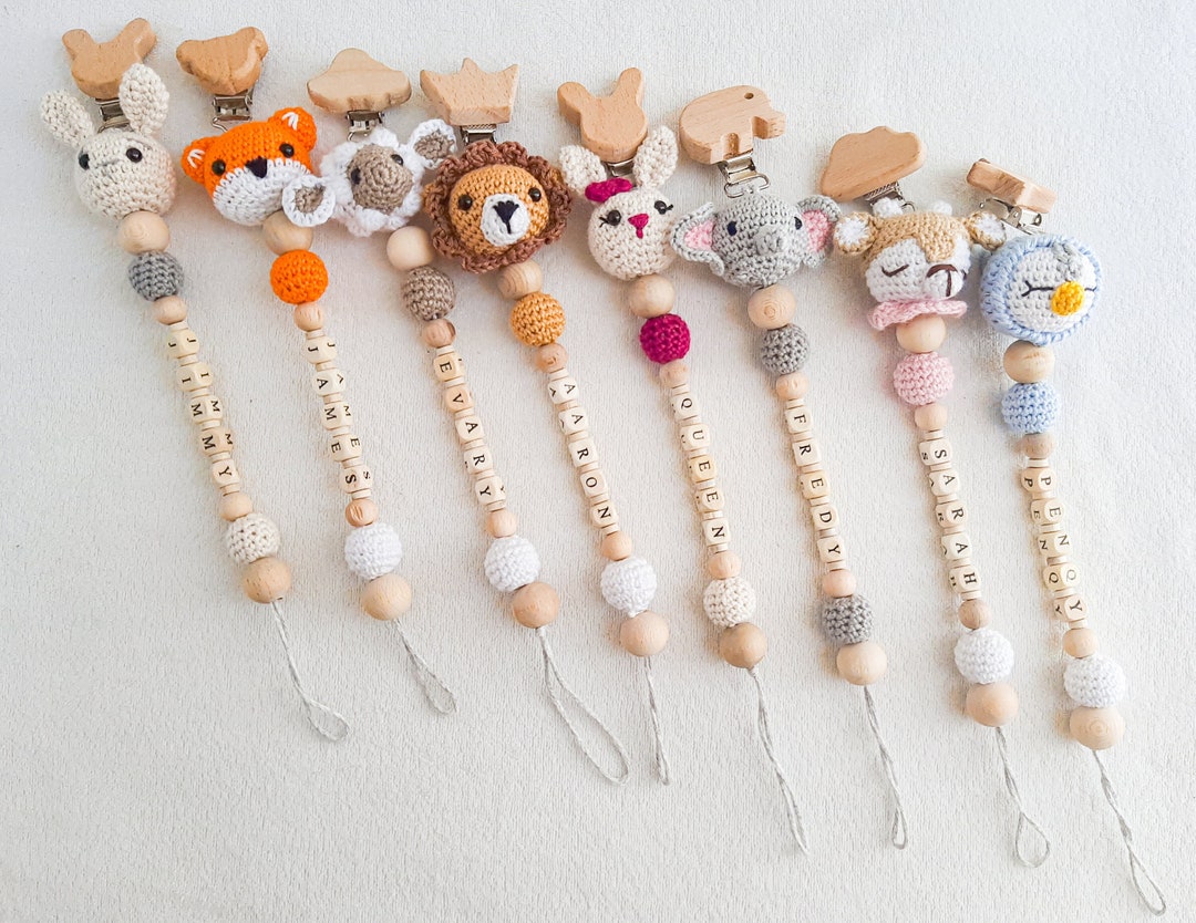 Personalised Baby Dummy Clip | Dummy Clip | Wooden Dummy Clip ...