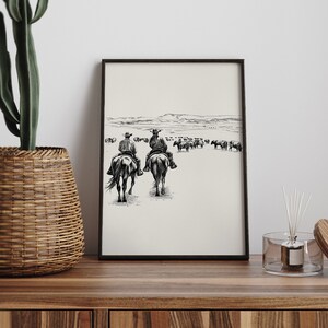 Wranglers on the Range / Western Wall Art, Desert Landscape Print ...