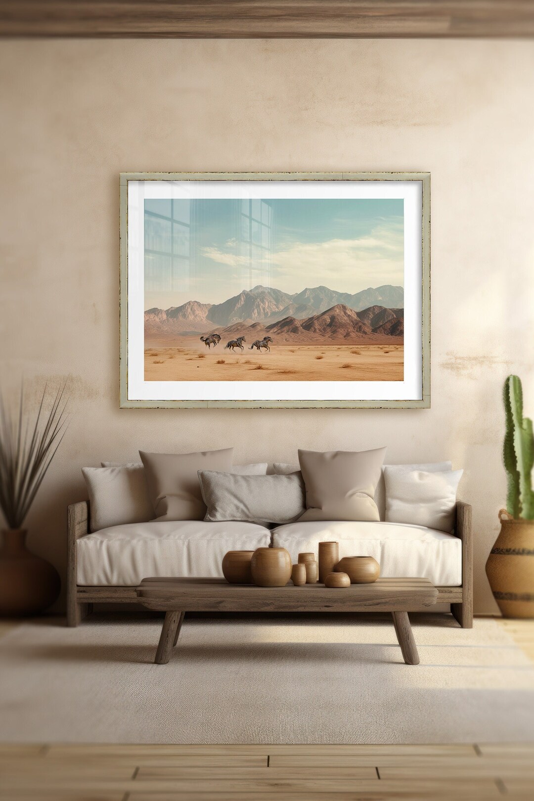 Desert Horsepower / Western Wall Art, Desert Landscape Print, Cowboy ...