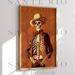 Bony Bandit / Retro Skeleton Cowboy Art, Western Wall Art, Cowboy Retro ...