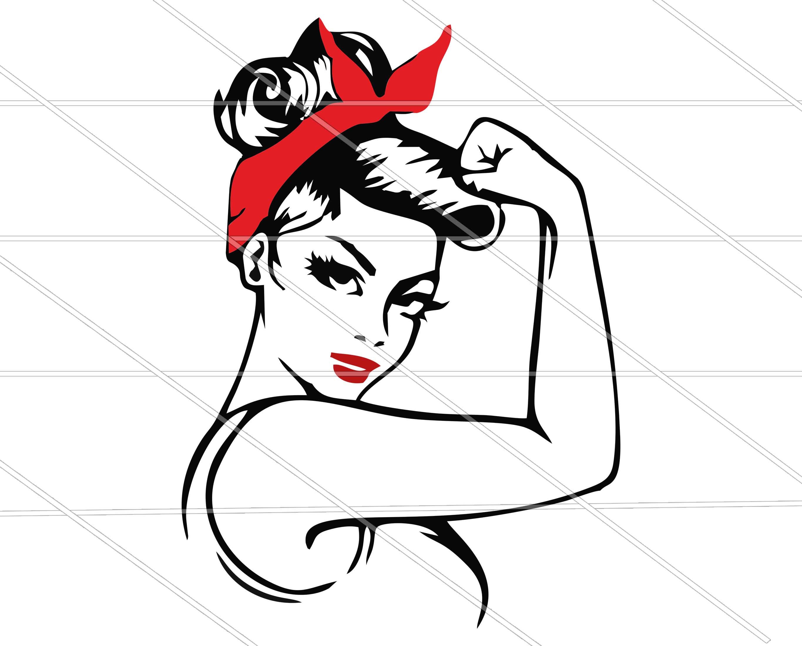 Rosie the Riveter SVG DXF PNG File 1 Cut File for Cricut and | Etsy