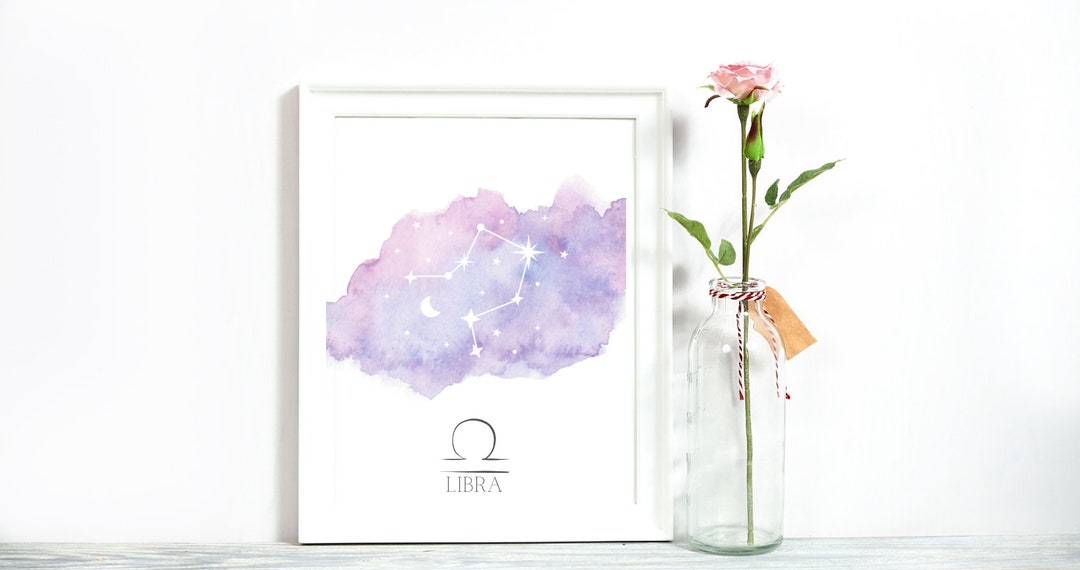 Libra Zodiac Constellation Art Print 16x20 Instant Download - Etsy