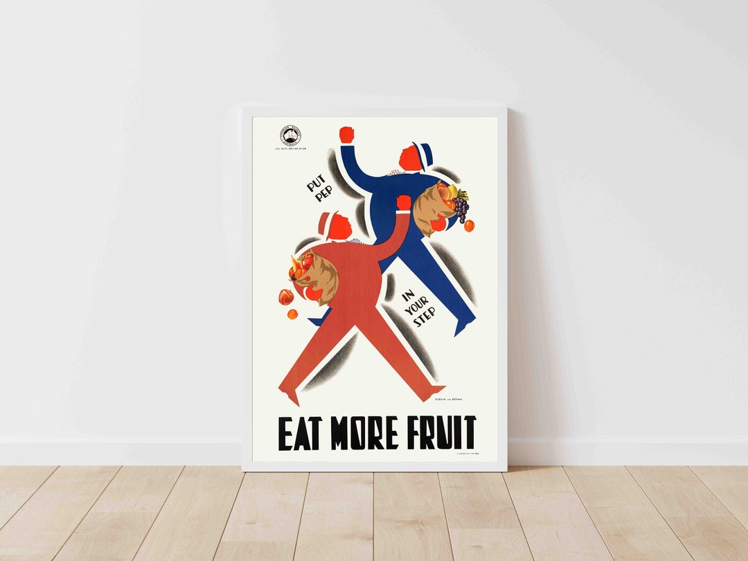 Eat More Fruit Vintage Food and Drink Poster - Framed/unframed - Etsy