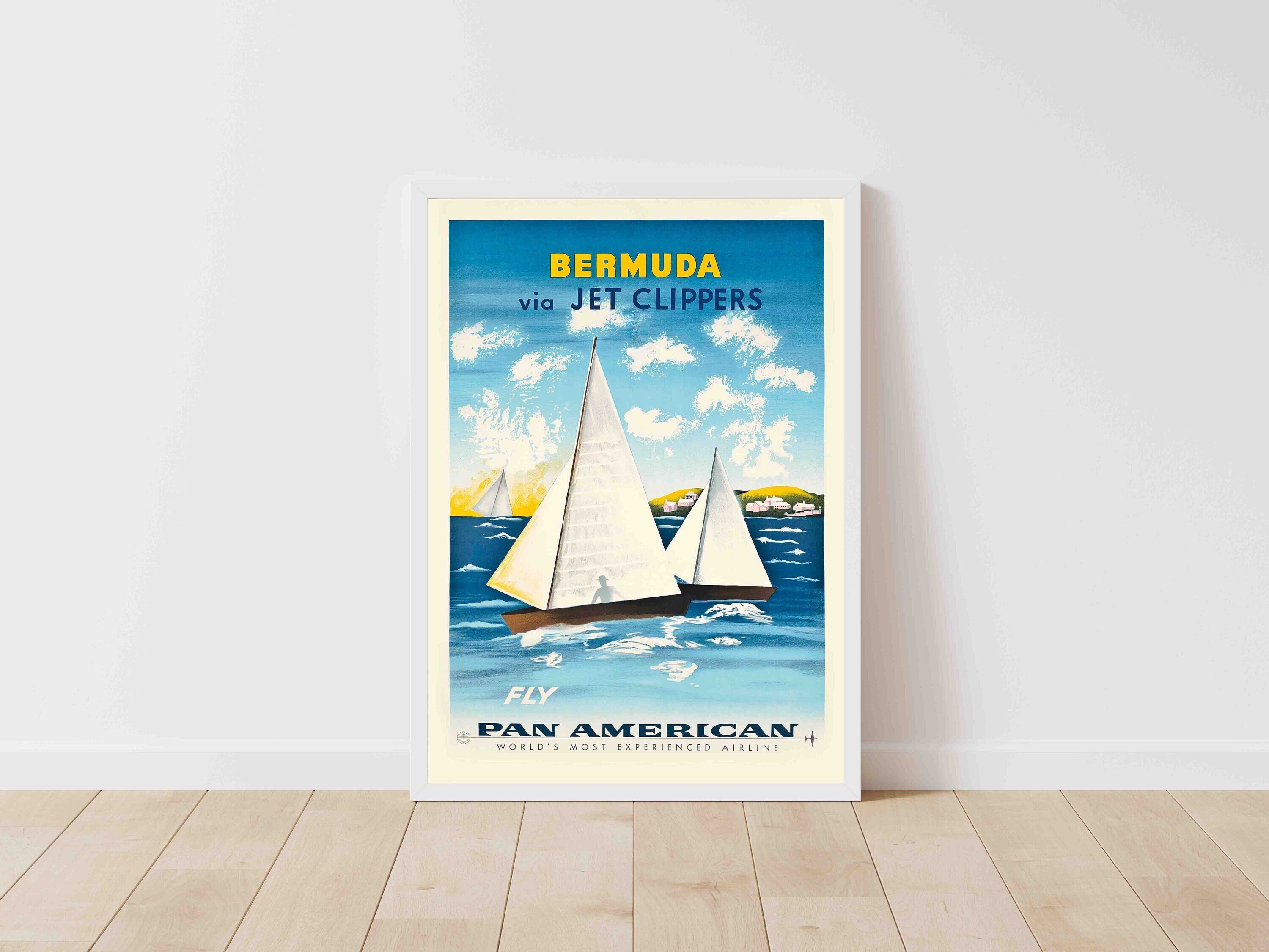 Bermuda Vintage Travel Poster - Framed/unframed - Etsy