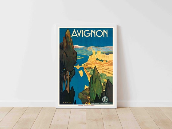Avignon Provence France Vintage Travel Poster Print - Etsy