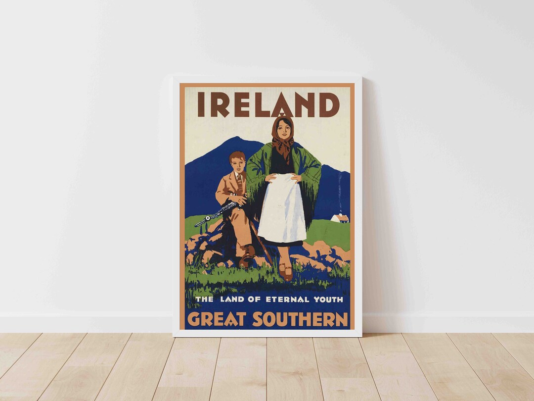 Ireland Vintage Travel Poster Print - Framed/unframed - Etsy