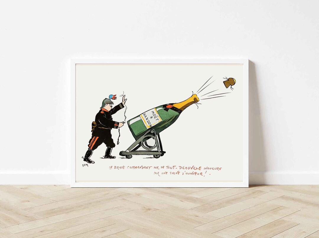 Retro Vintage Champagne Wine Bottle Drink Kitchen Art Food and Drink ...