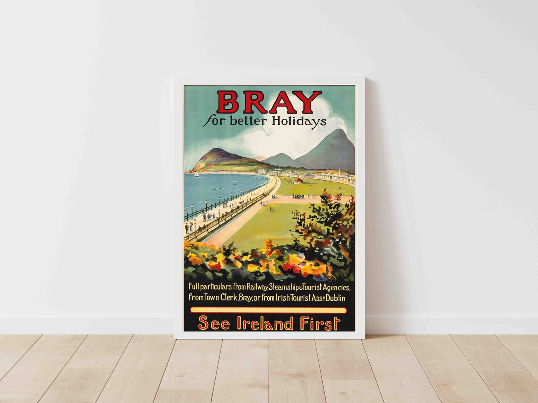 Bray Ireland Vintage Travel Poster Print - Framed/unframed - Etsy