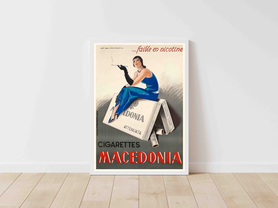 Macedonia Cigarettes Italy Vintage Advertising Poster Print - Framed ...