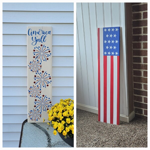 Patriotic Porch Sign - Etsy