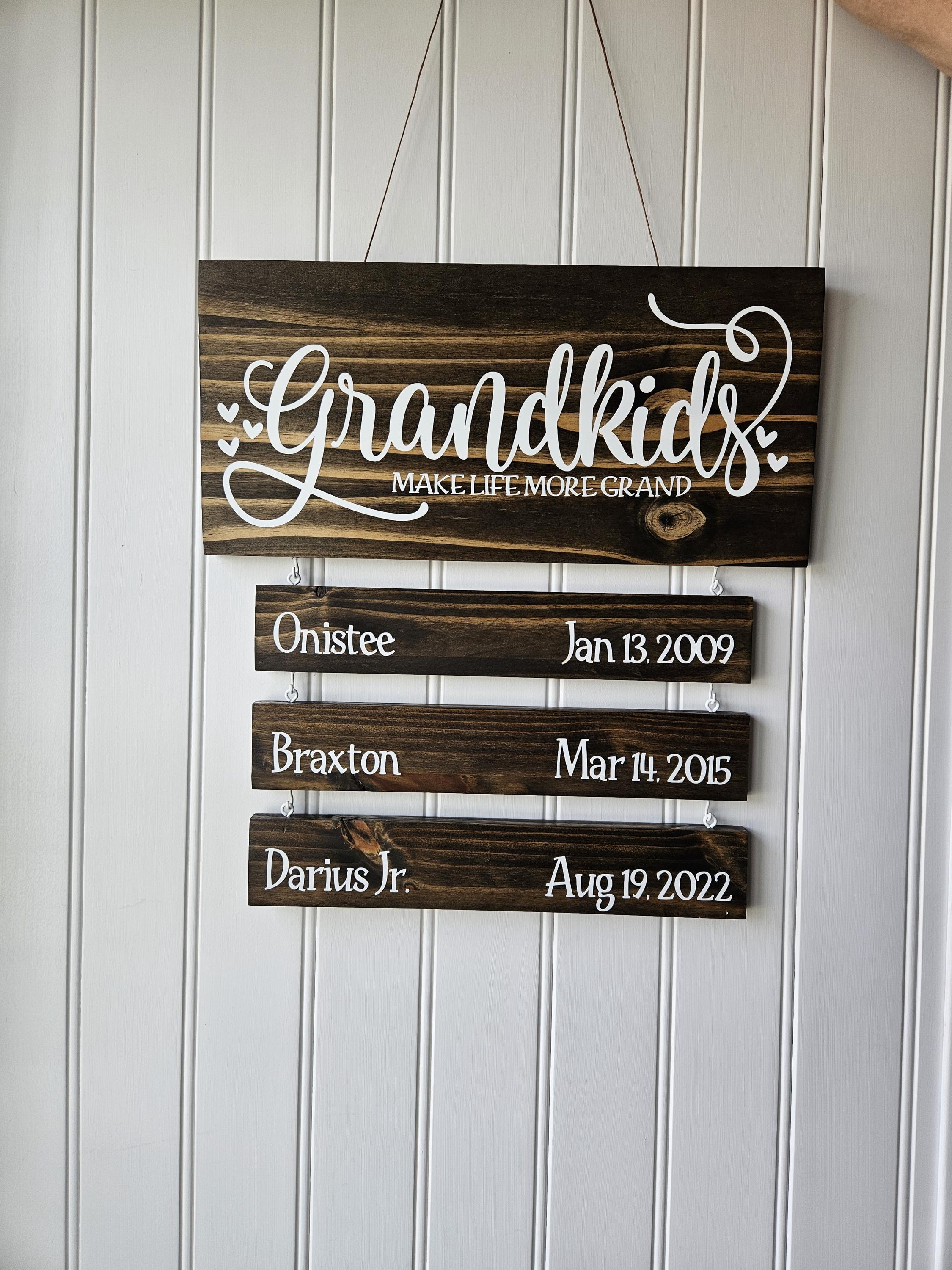 Personalized Grandchildren Sign: Custom Grandparent Gift, Names ...