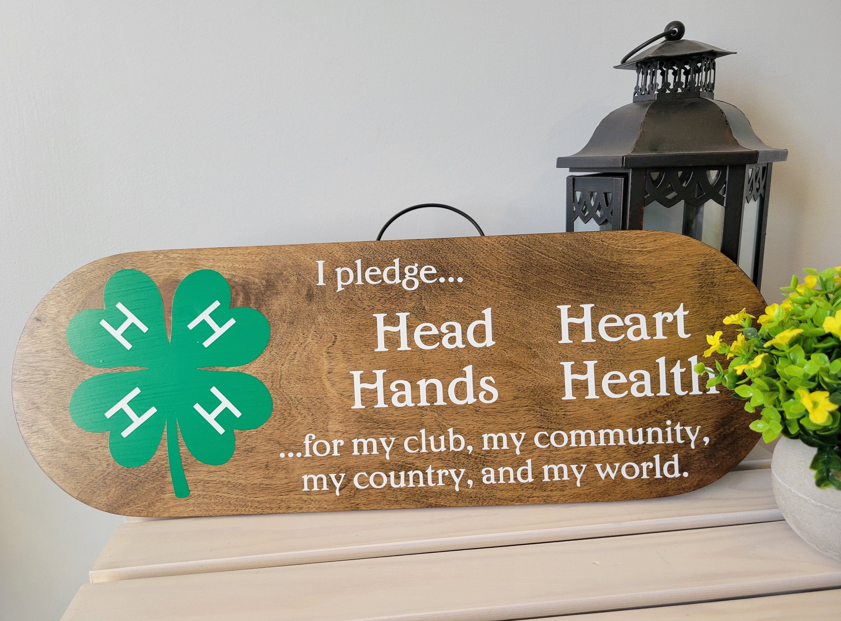 4 H Sign, 4H Wood Sign, 4 H Pledge Sign, 4-H Motto, Wood Sign - Etsy
