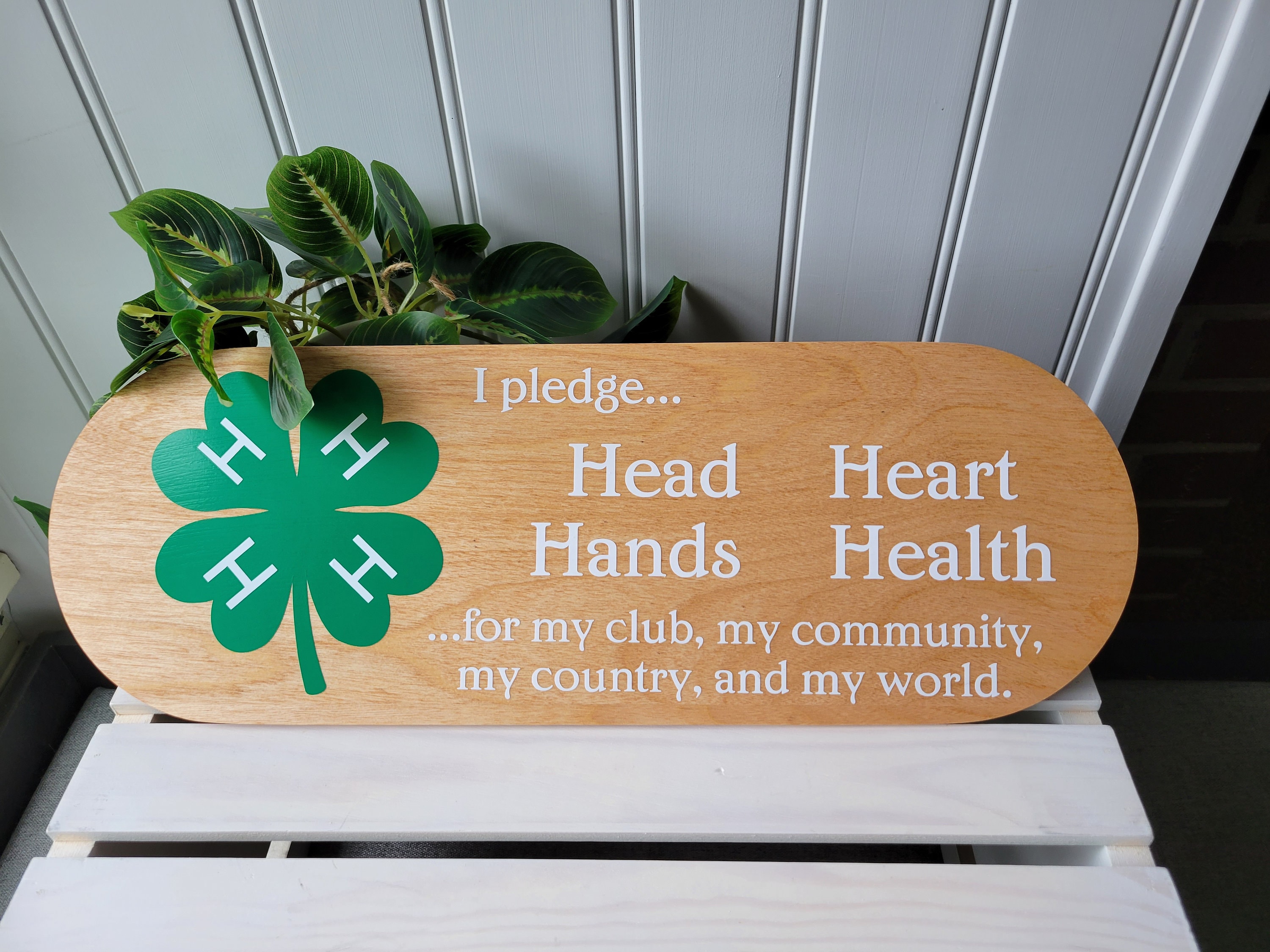 4 H Sign, 4H Wood Sign, 4 H Pledge Sign, 4-H Motto, Wood Sign - Etsy
