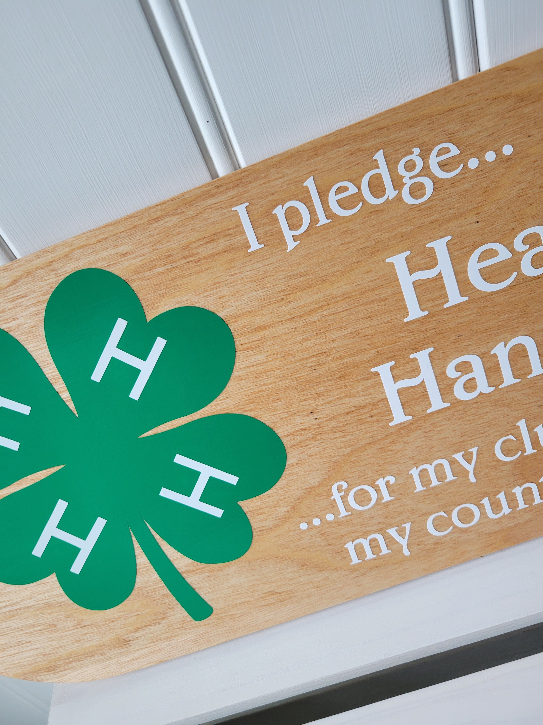 4 H Sign, 4H Wood Sign, 4 H Pledge Sign, 4-H Motto, Wood Sign - Etsy