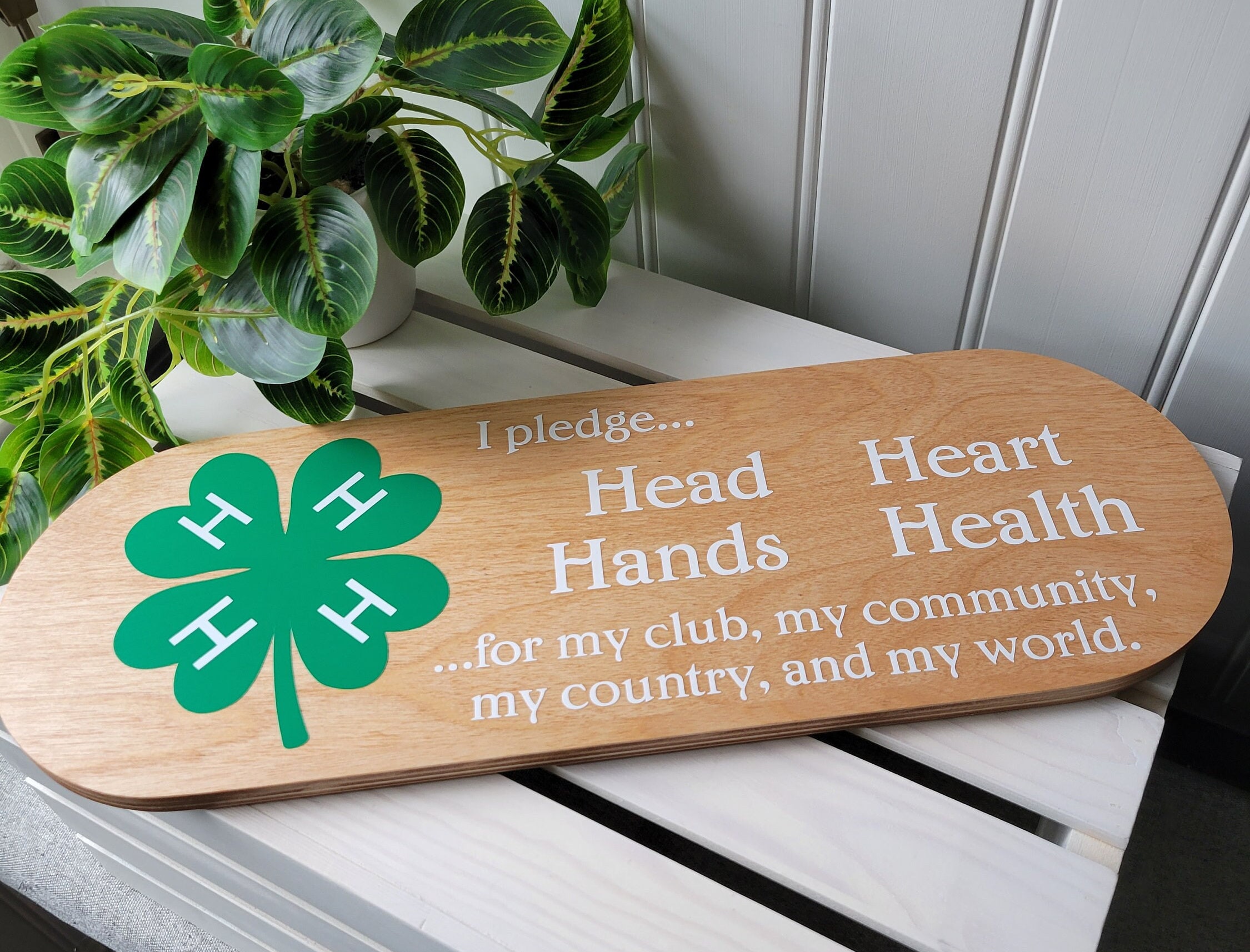 4 H Sign, 4H Wood Sign, 4 H Pledge Sign, 4-H Motto, Wood Sign - Etsy