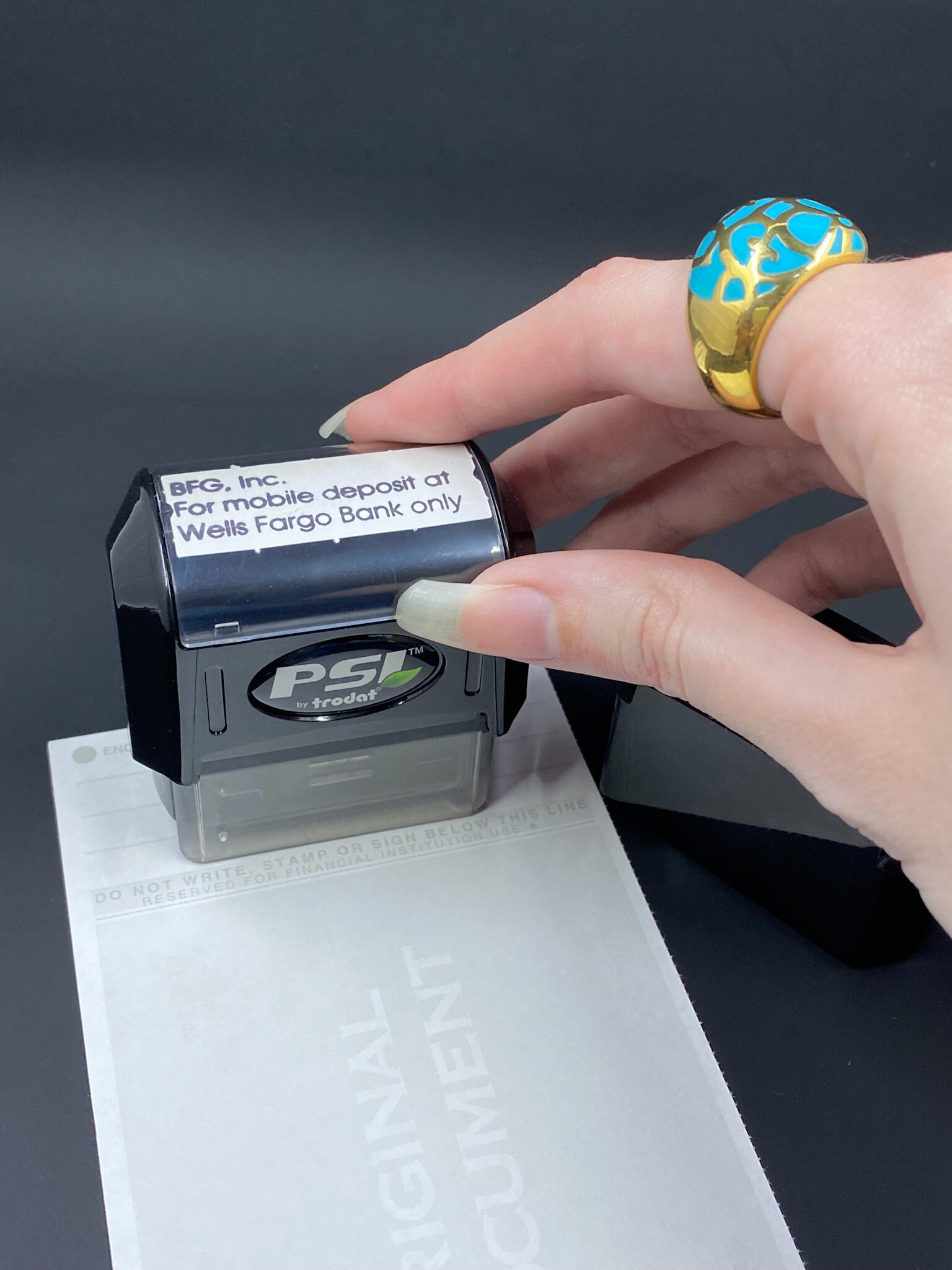 PSI 2264 Self Inking Business Branding Stamp, Large Custom Return ...