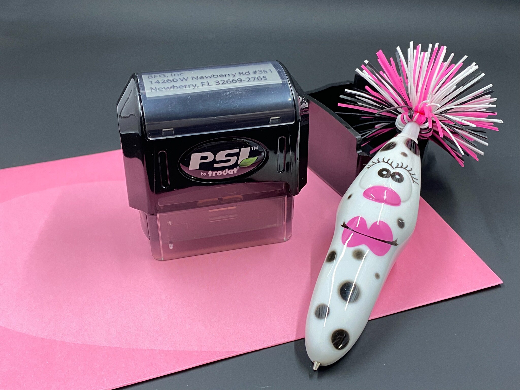 PSI 2264 Self Inking Business Branding Stamp, Large Custom Return ...