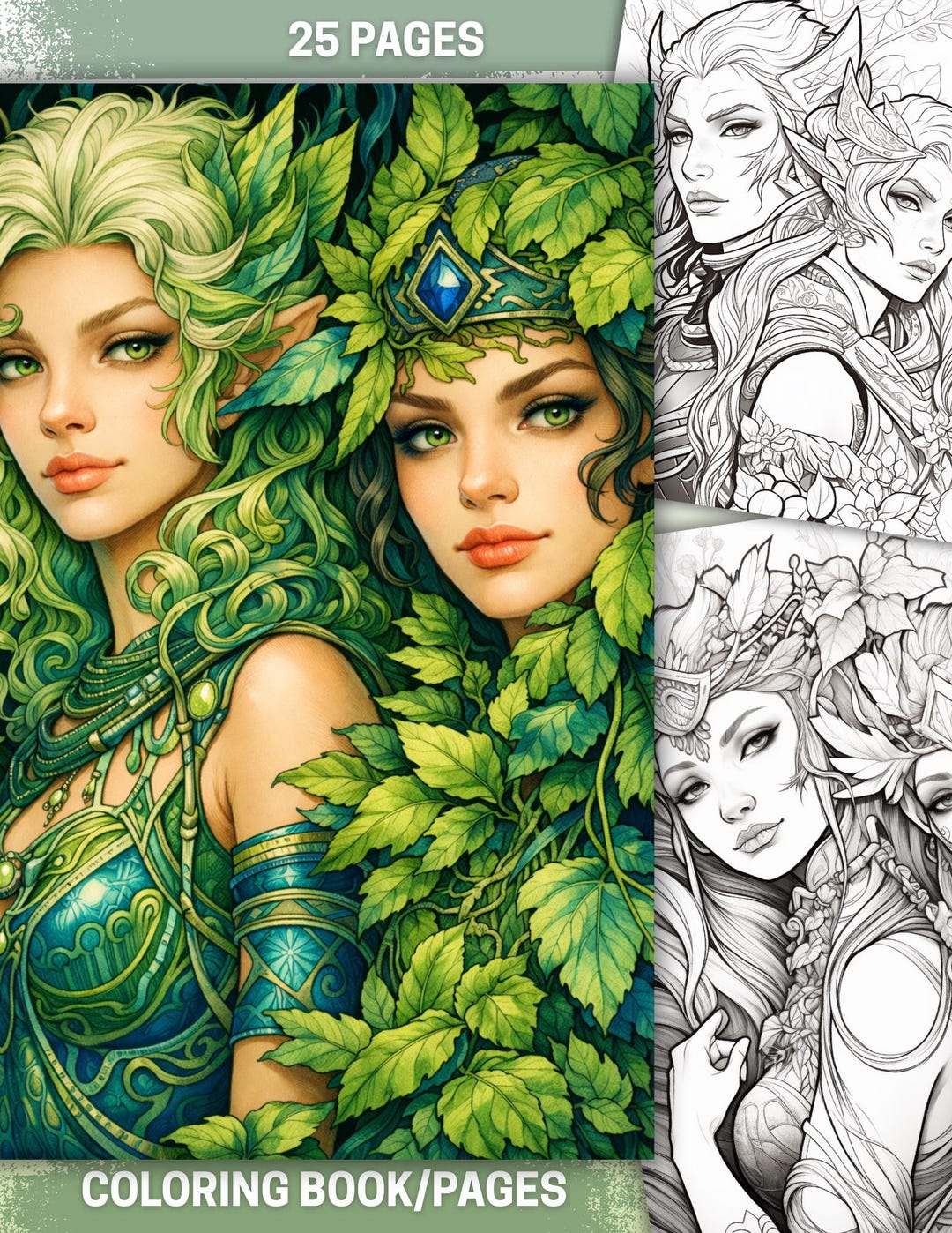 Fairy Coloring Book: 25 Fantasy Art Pages for Teens & Adults (PDF ...