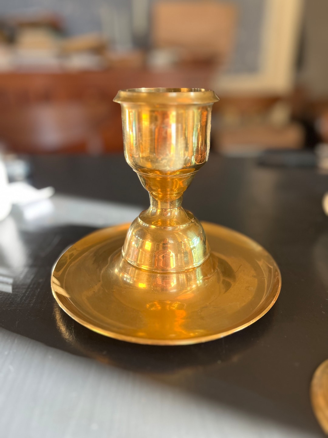 Oversized Vintage Brass Pillar Candle Holder Excellent - Etsy