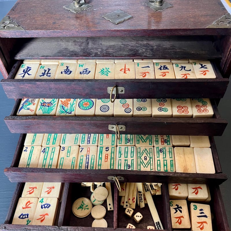 Antique Mahjong Set - Etsy