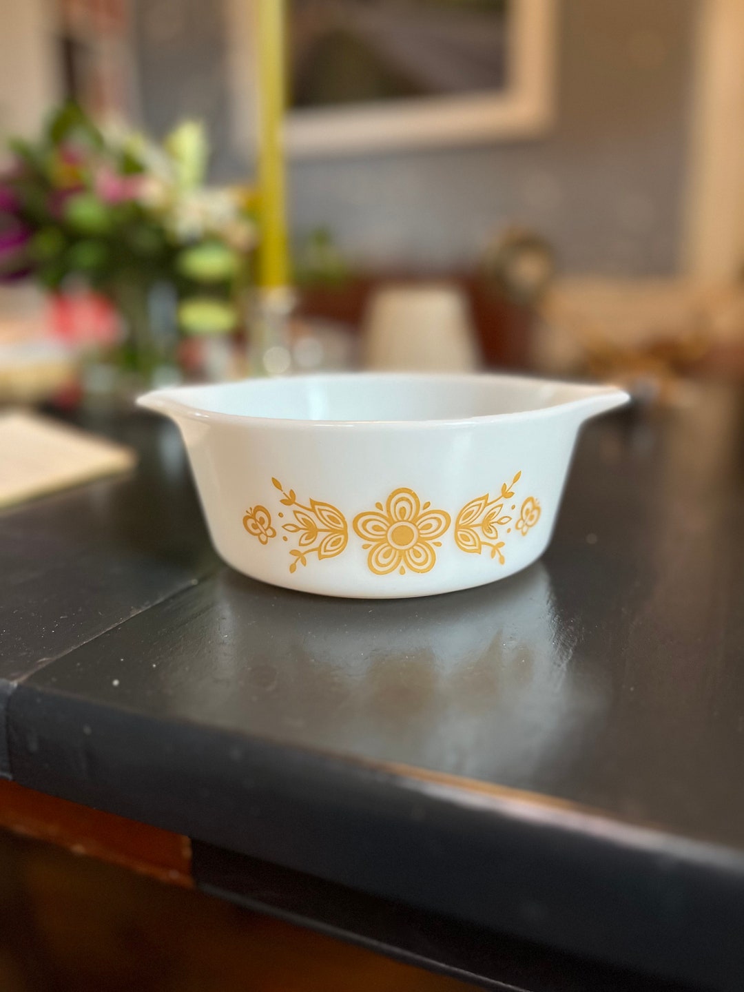 Pyrex Caserole Dish - Gold Butterfly Pattern - Ships Free! - Etsy