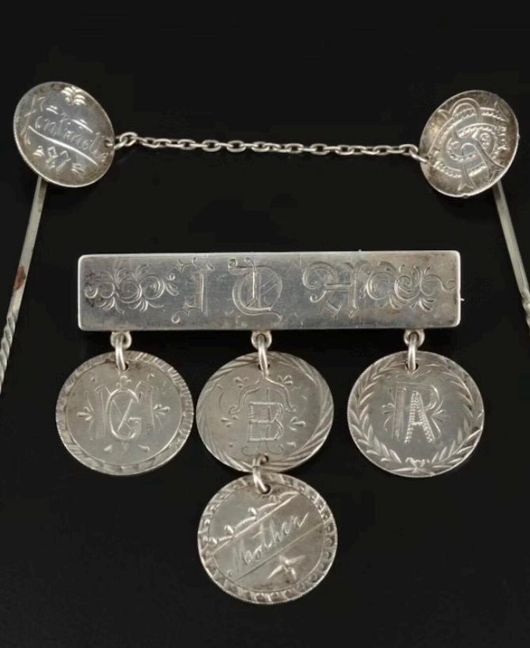 Victorian Love Tokens - Silver Pin - Bar Pin and Stick Pins - Engraved ...
