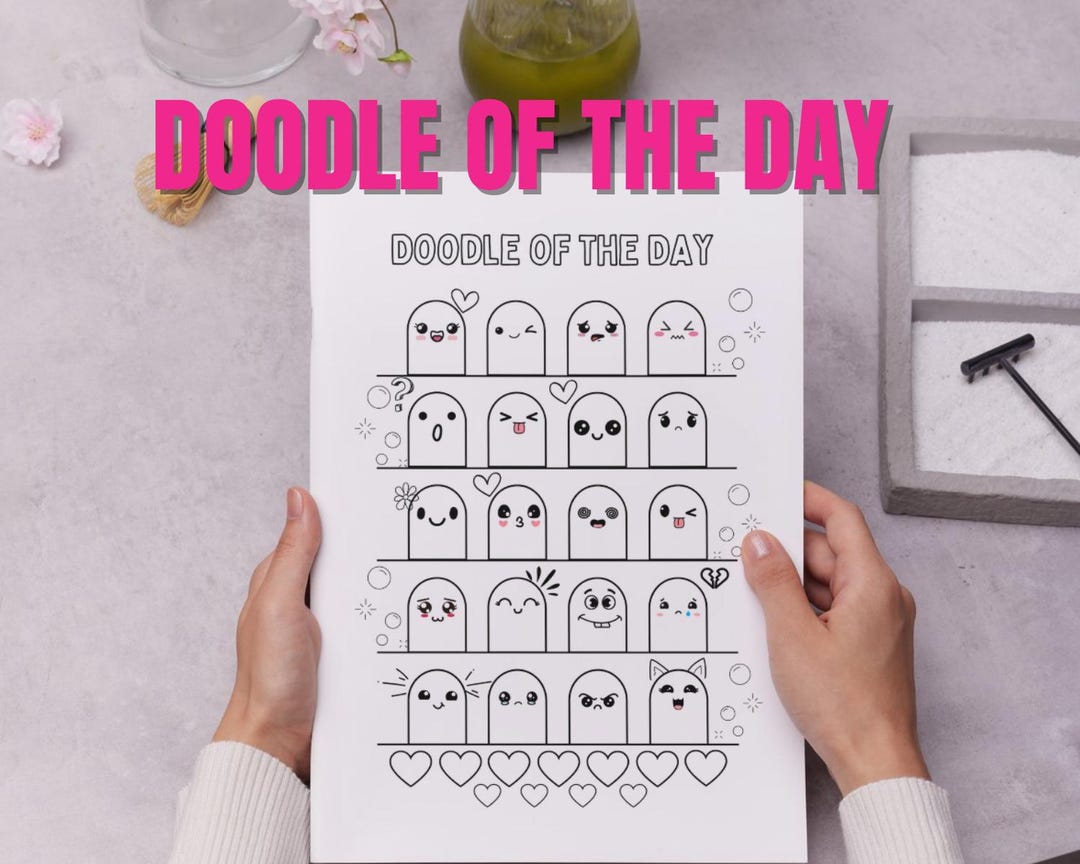 Doodle of the Day Printable | Daily Doodle Journal | Ghost Doodle Page ...