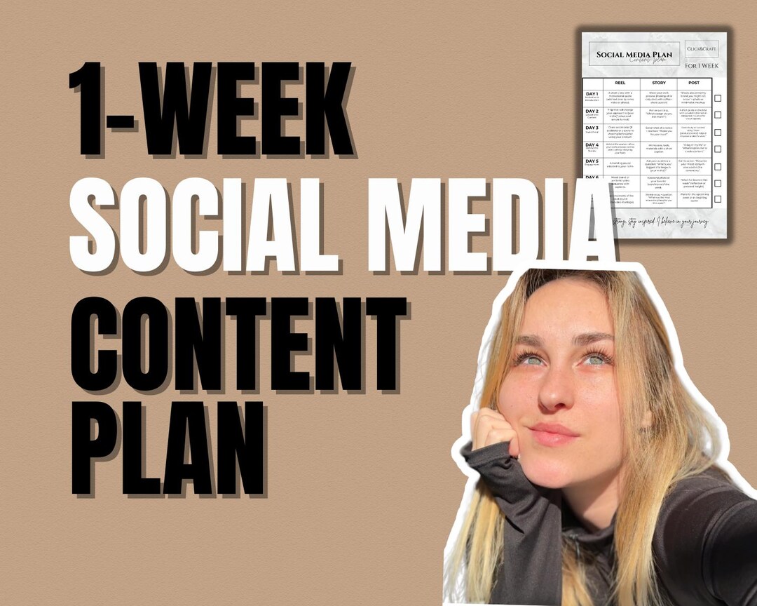 Instagram Content Plan Template | 1-week Social Media Strategy ...