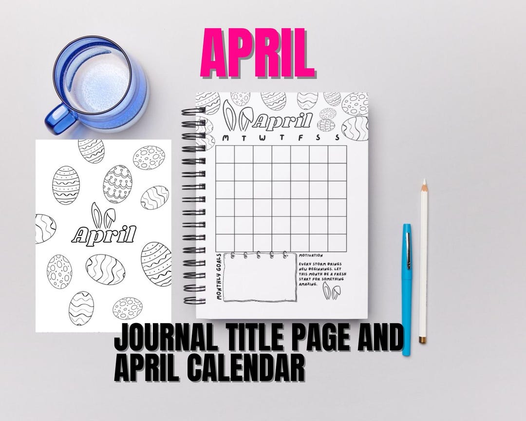 APRIL Title Page - April Calendar - Journal Title Page and Calendar Set ...