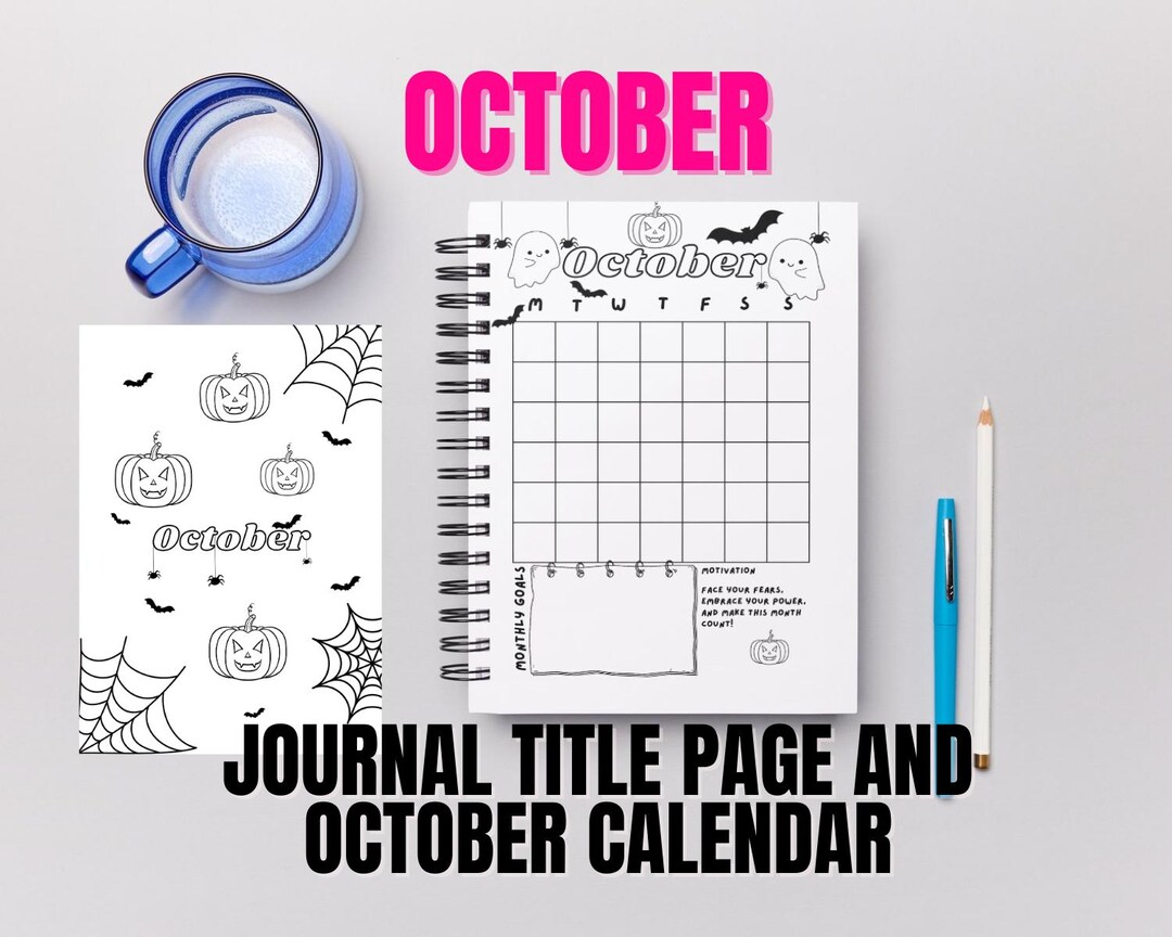 OCTOBER Title Page - October Calendar - Journal Title Page and Calendar ...