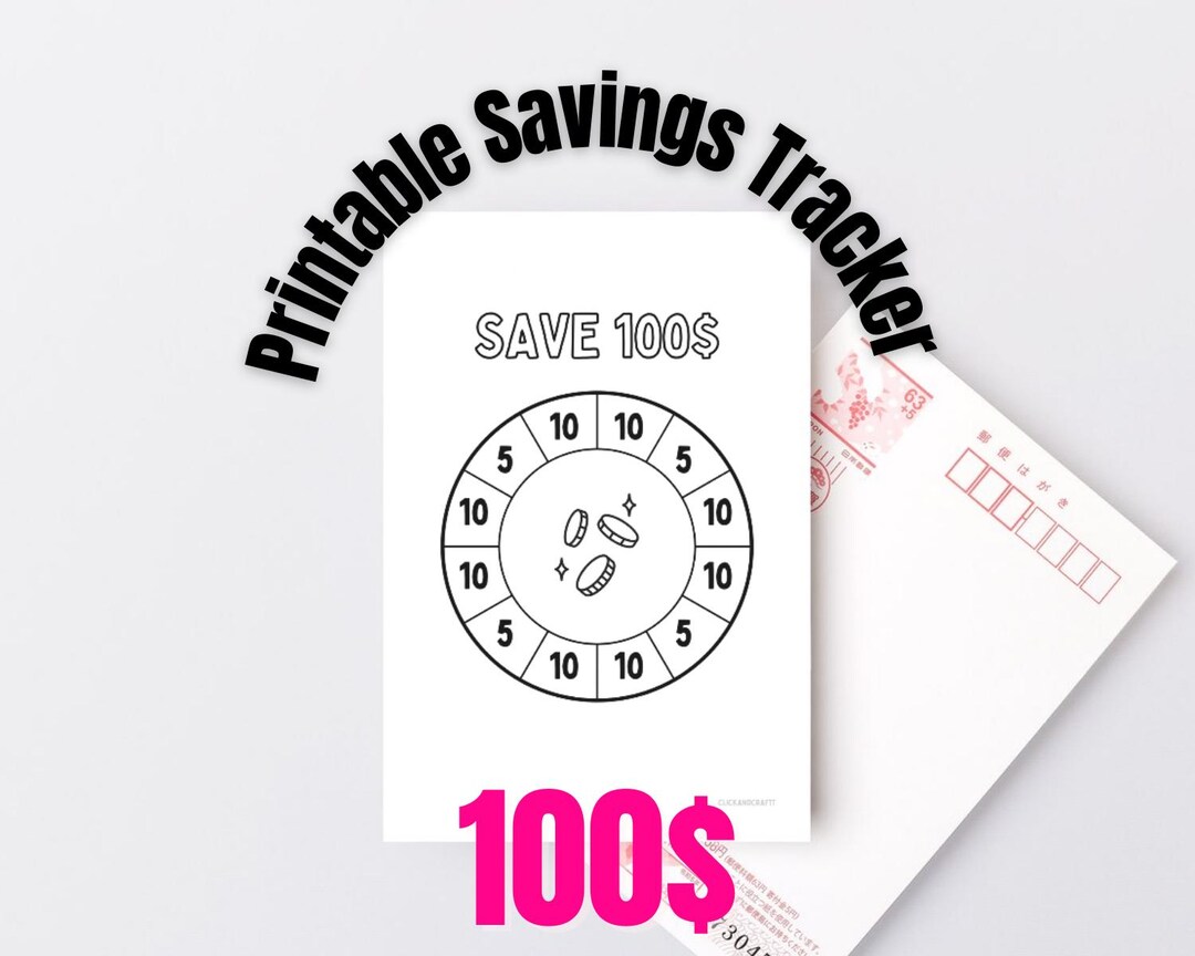 Printable Savings Tracker – Save 100 Planner Template | Digital Money ...
