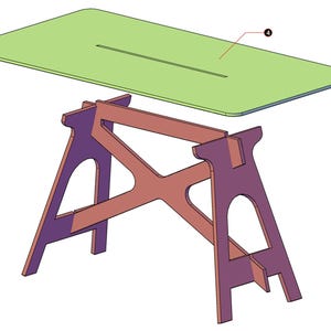 Modern Wooden Table CNC Router Cutting Files, Plywood Desk Design ...