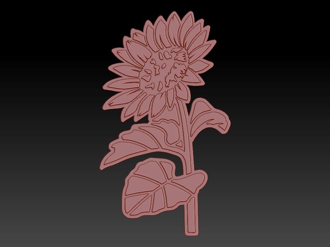 Sunflower on Stem STL Files for CNC Router Moulds Molds - Etsy