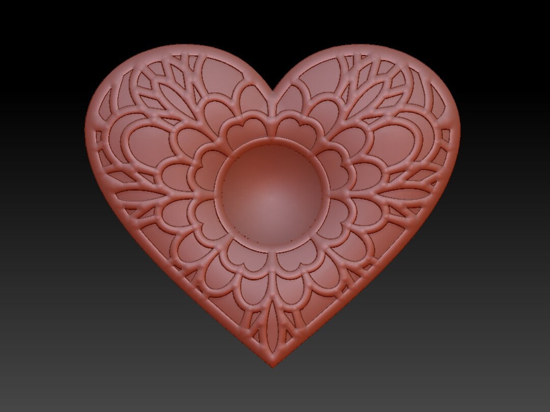 Heart With Pattern STL Files for CNC Router, Moulds, Molds, Printing ...