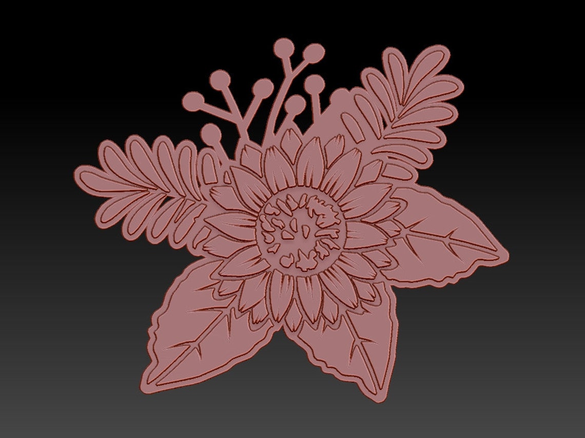 Sunflower, STL Files for CNC Router, Moulds, Molds, Printing Etc - Etsy