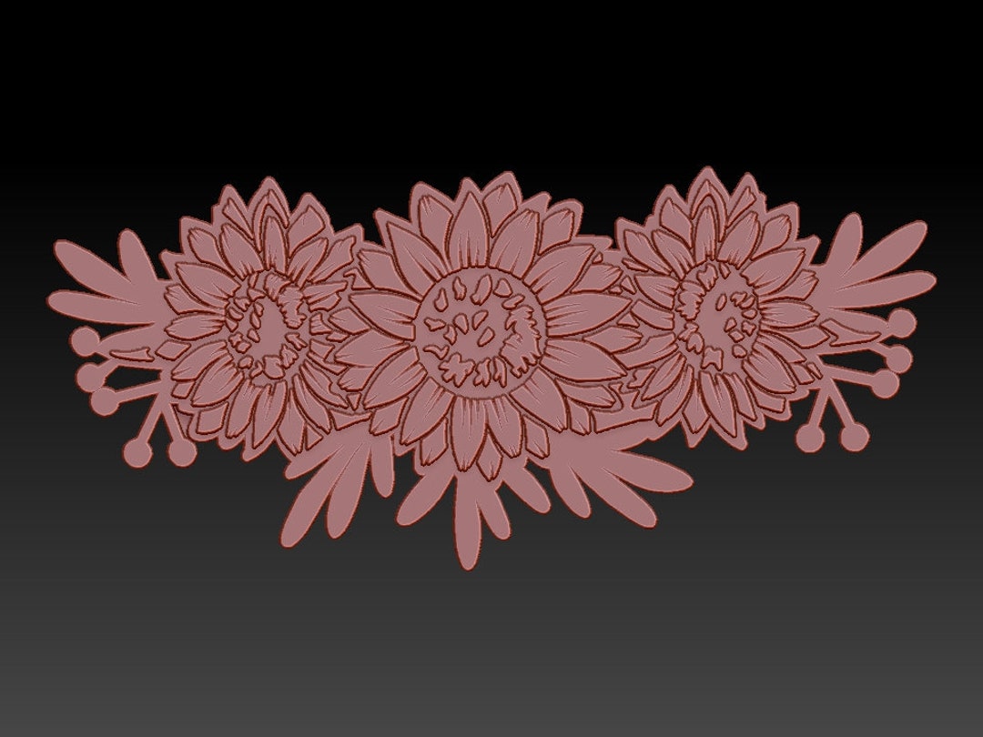 Sunflowers STL Files for CNC Router Moulds Molds Printing - Etsy